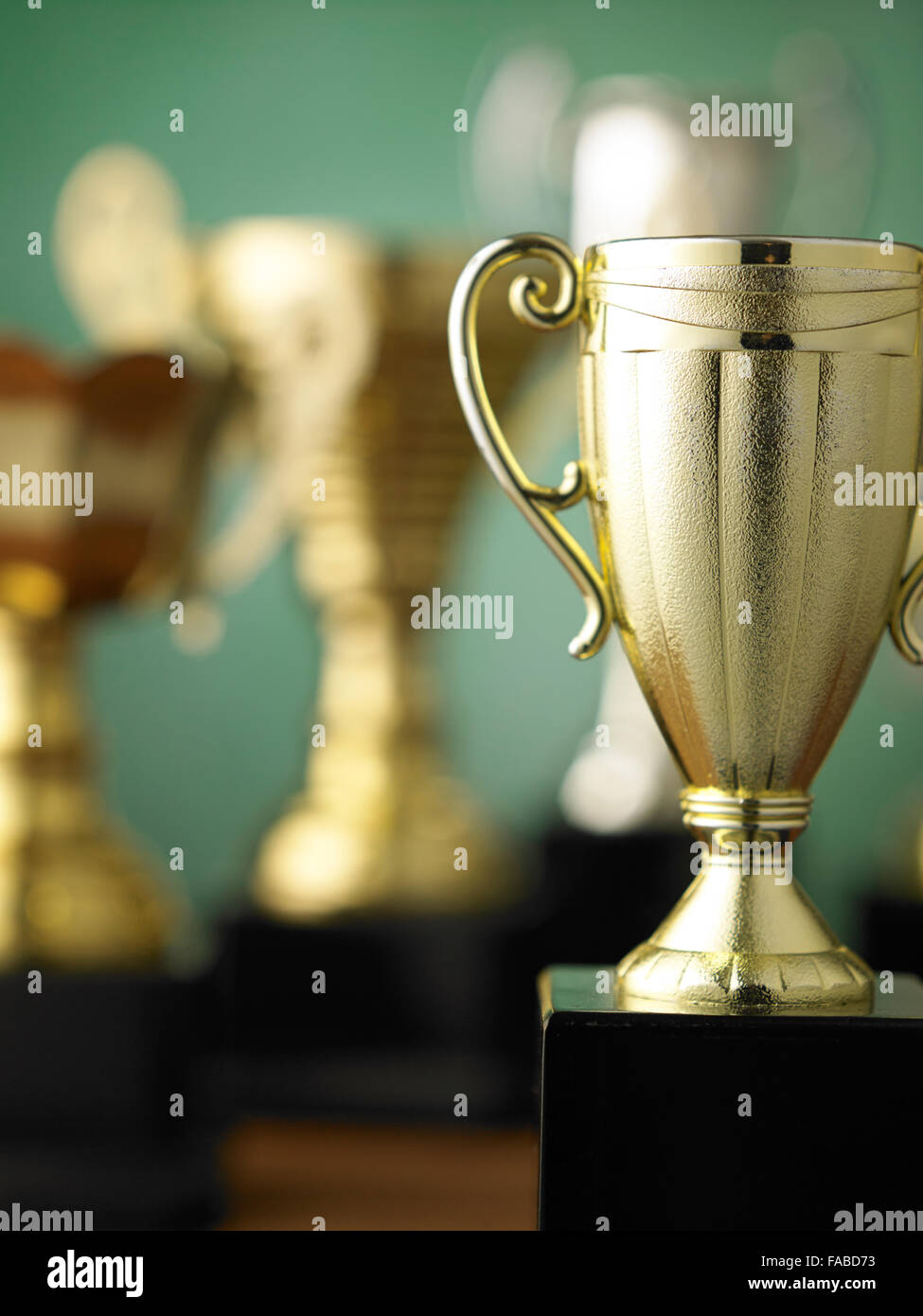 Close up champion golden trophy Stock Photo - Alamy