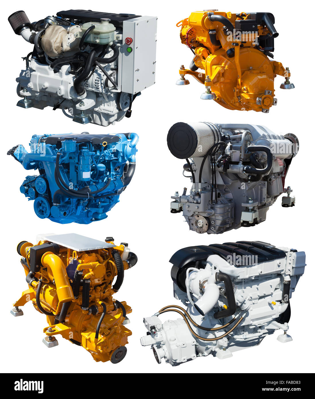 Set of engines. Isolated over white background Stock Photo - Alamy