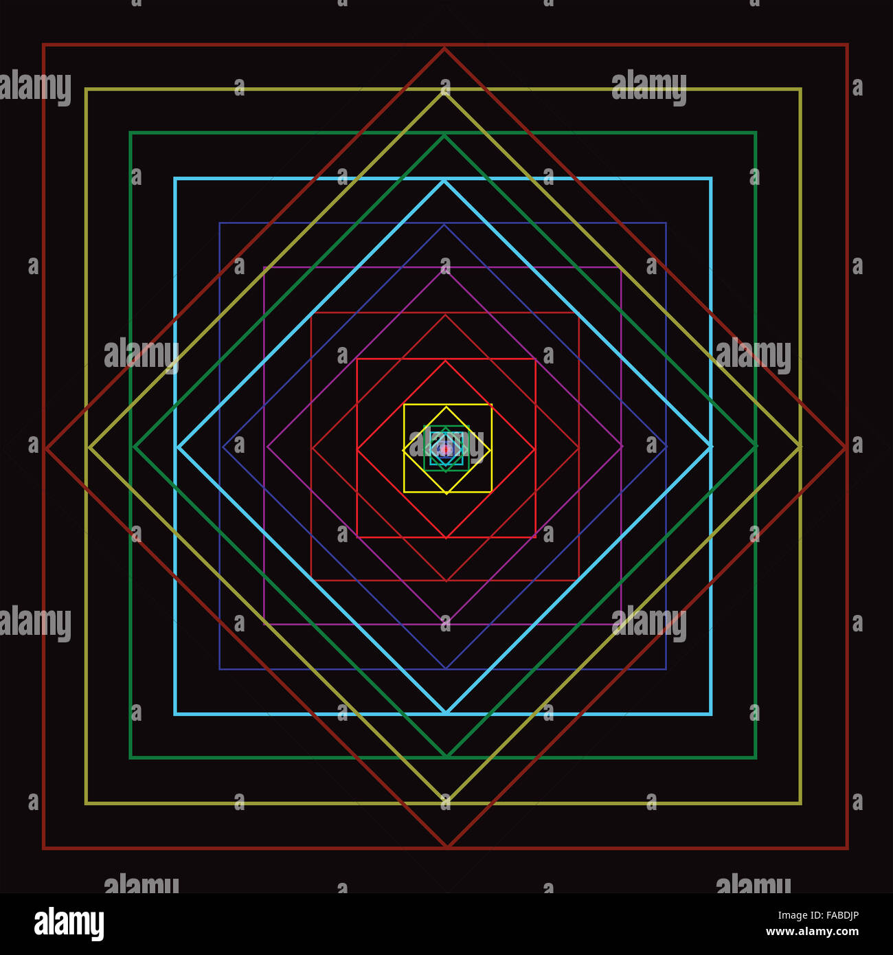 Colorful square line movement with black background Stock Photo - Alamy