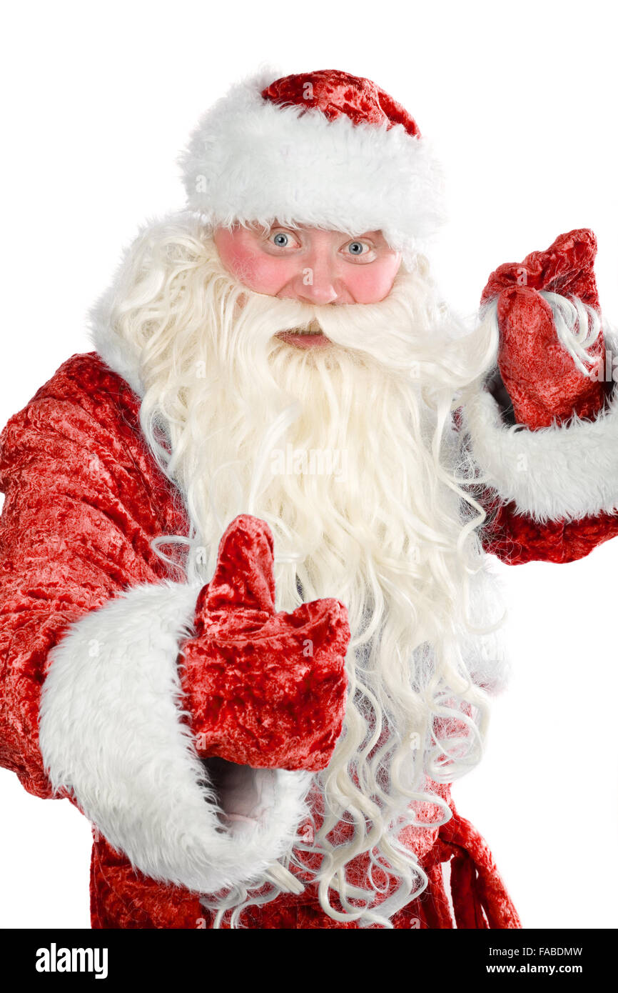 Jolly Santa Claus on a white background Stock Photo - Alamy