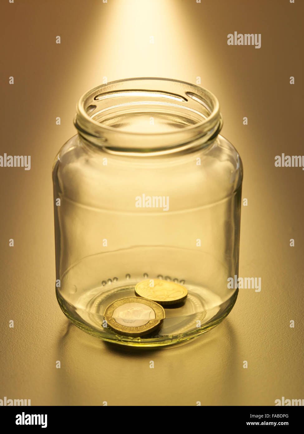 close up nearly empty saving jar Stock Photo - Alamy