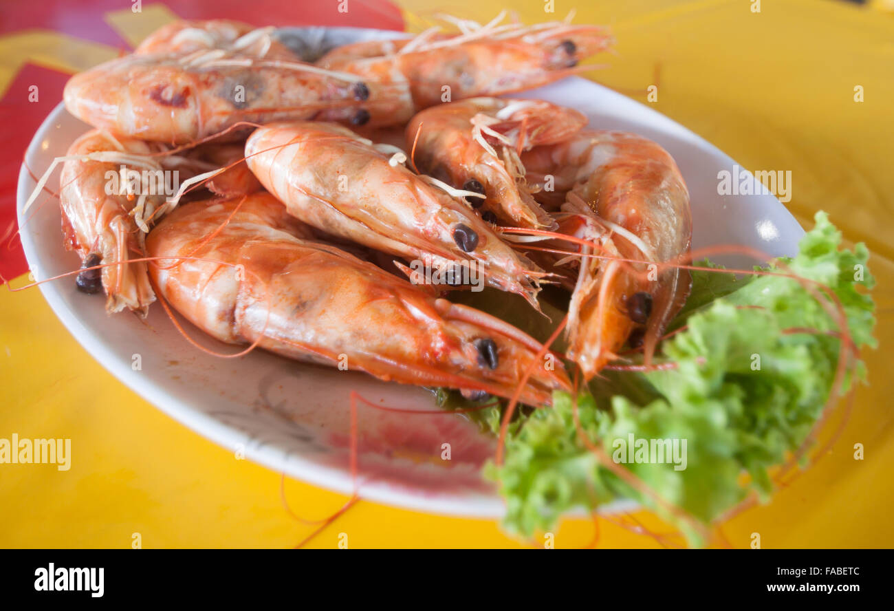 shrimps on the plate Stock Photo - Alamy