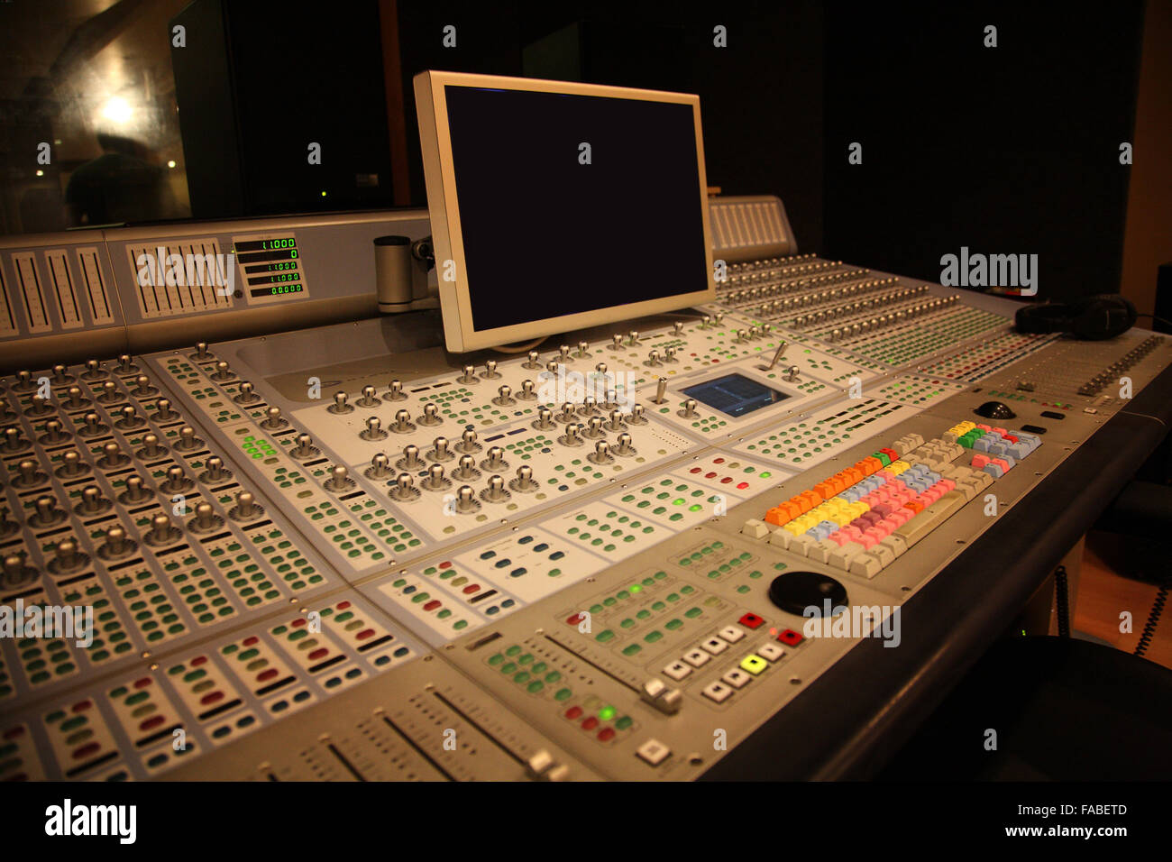 mixer panel in the recording room Stock Photo - Alamy