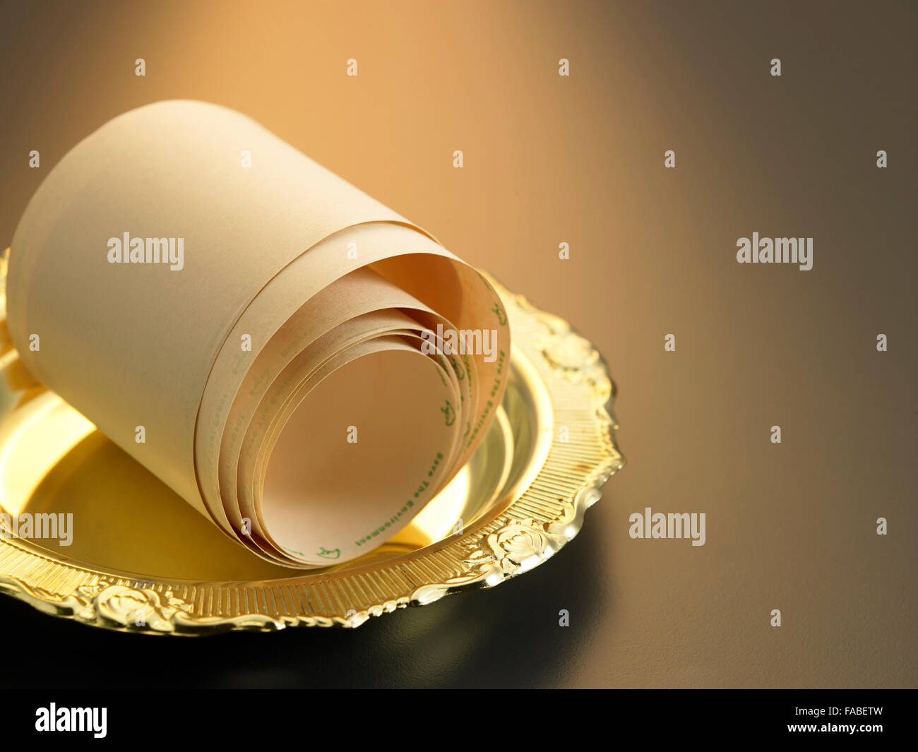 roll of the adding machine tape in the tray Stock Photo - Alamy