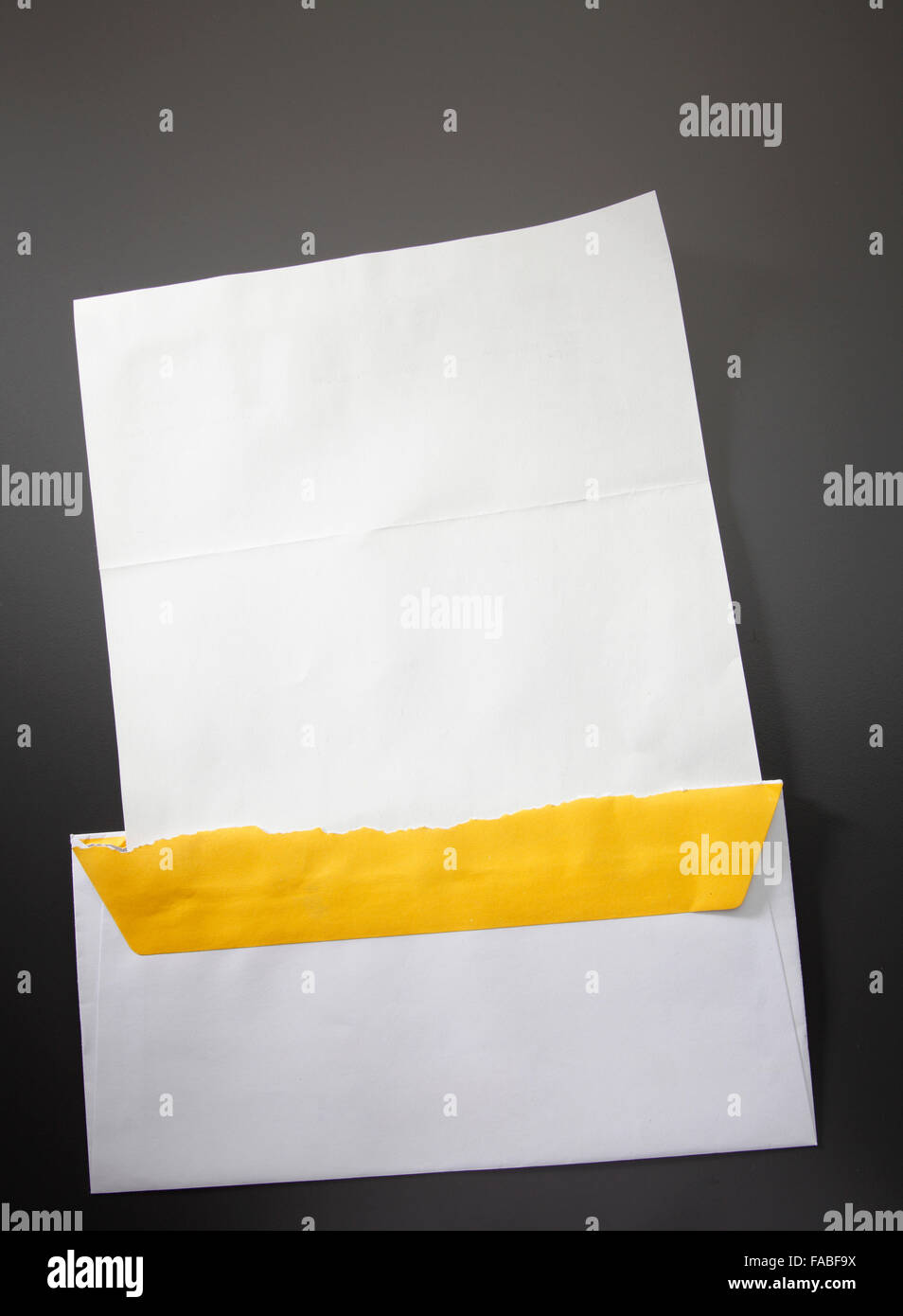 Blank letter from the envelope Stock Photo - Alamy