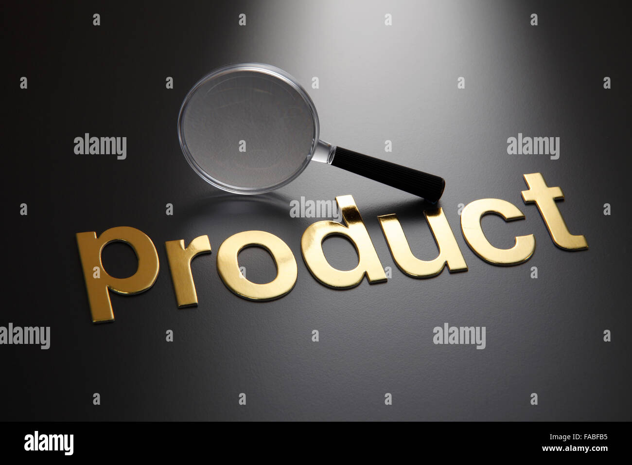 word product and magnifying glass Stock Photo - Alamy