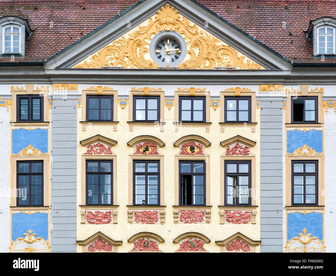Facade, New Town Hall on the market square, Coburg, Upper Franconia ...