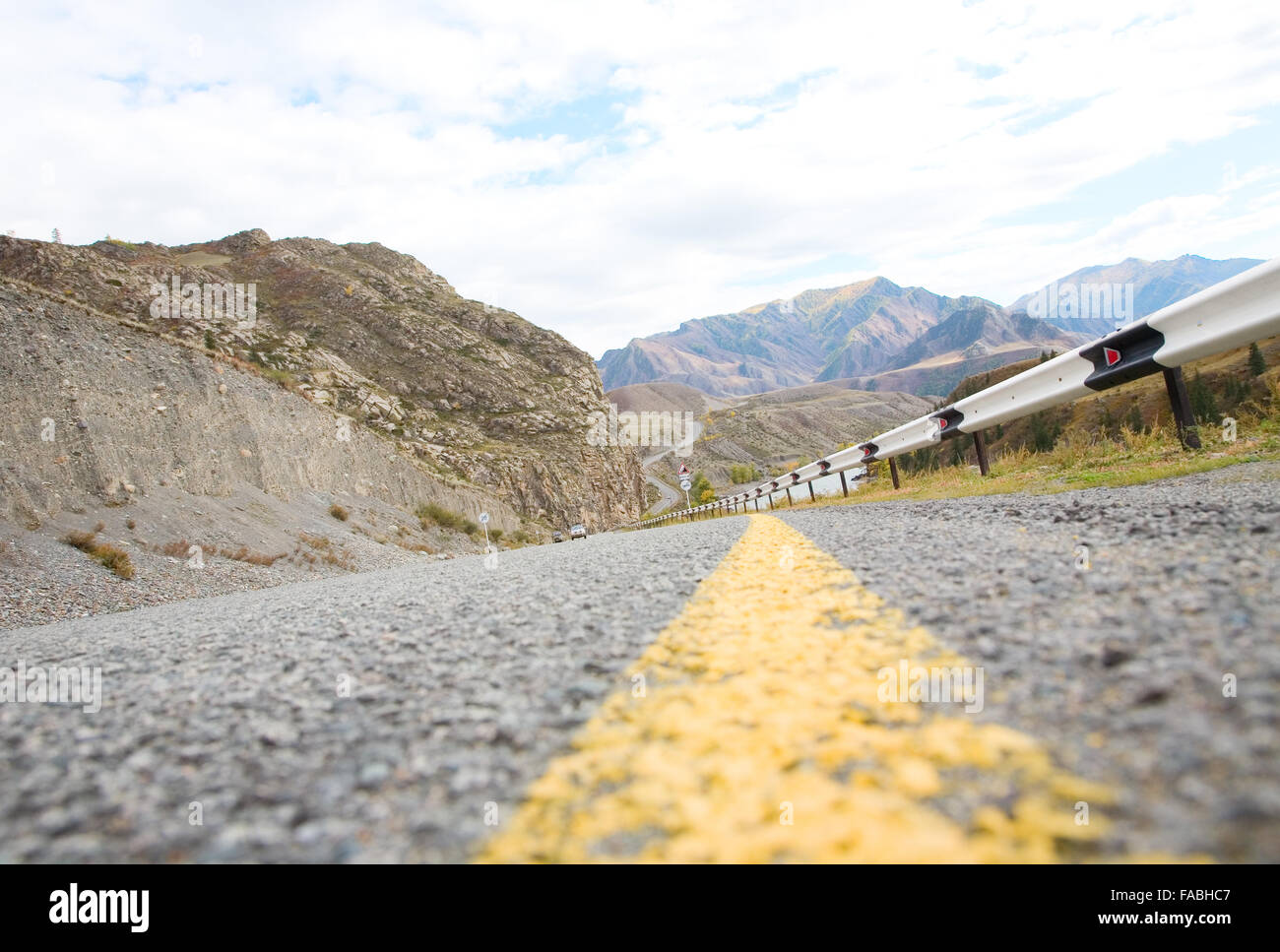 marking mountain road, bottom view Stock Photo - Alamy
