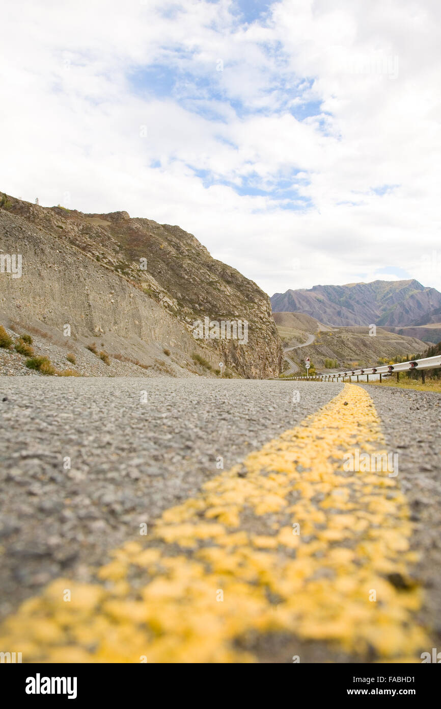 marking mountain road, bottom view Stock Photo - Alamy