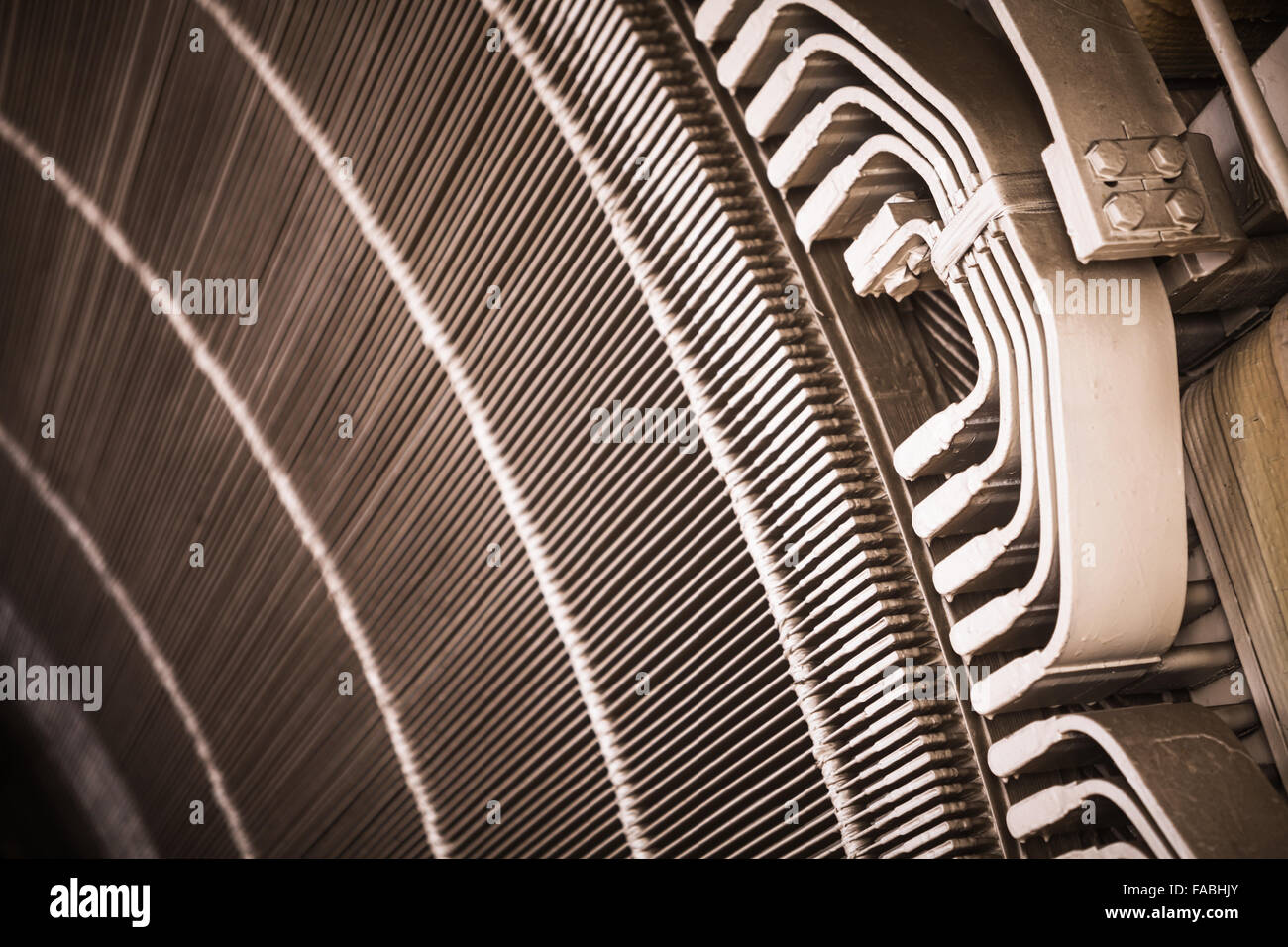 Close-up shot of a stator from a big electric motor Stock Photo - Alamy