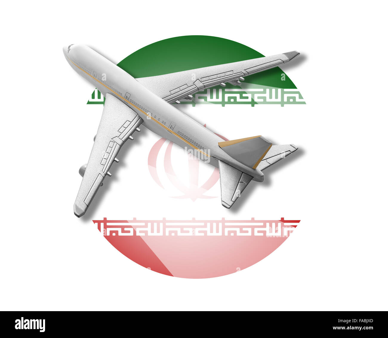 Plane and Iran flag Stock Photo - Alamy