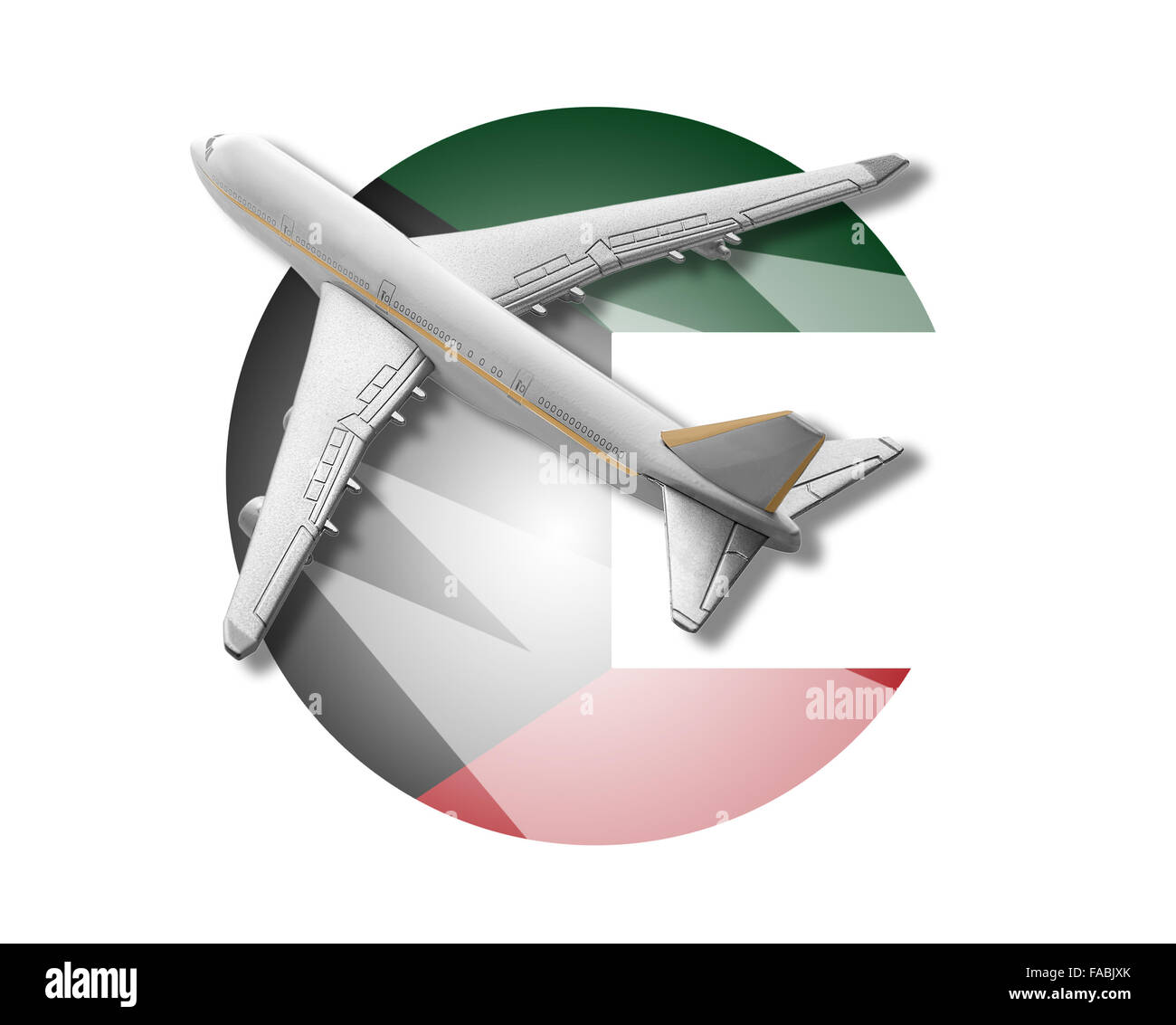 Plane and Kuwait flag Stock Photo - Alamy