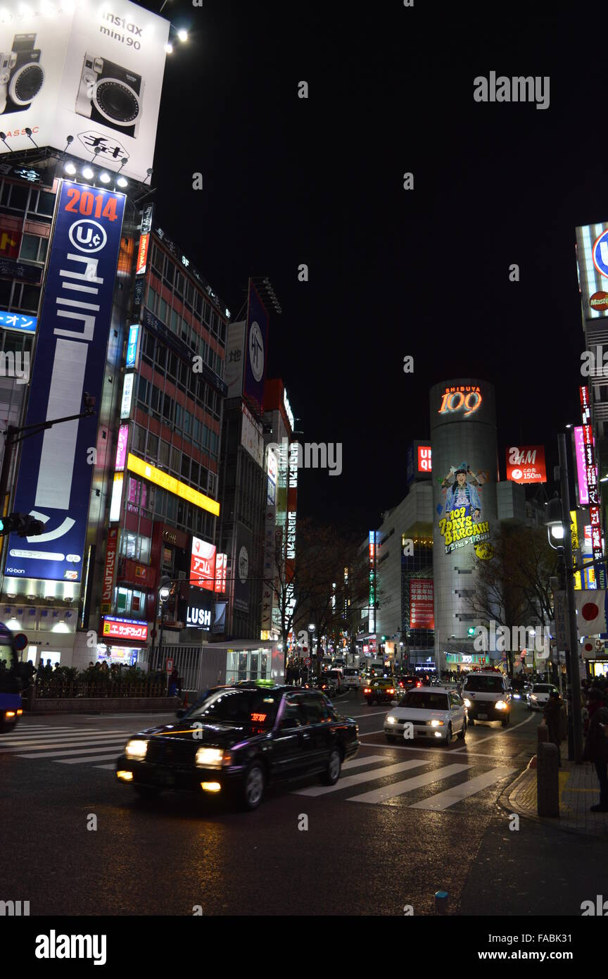 Shibuya night panoramic view in Tokyo Japan Stock Photo - Alamy