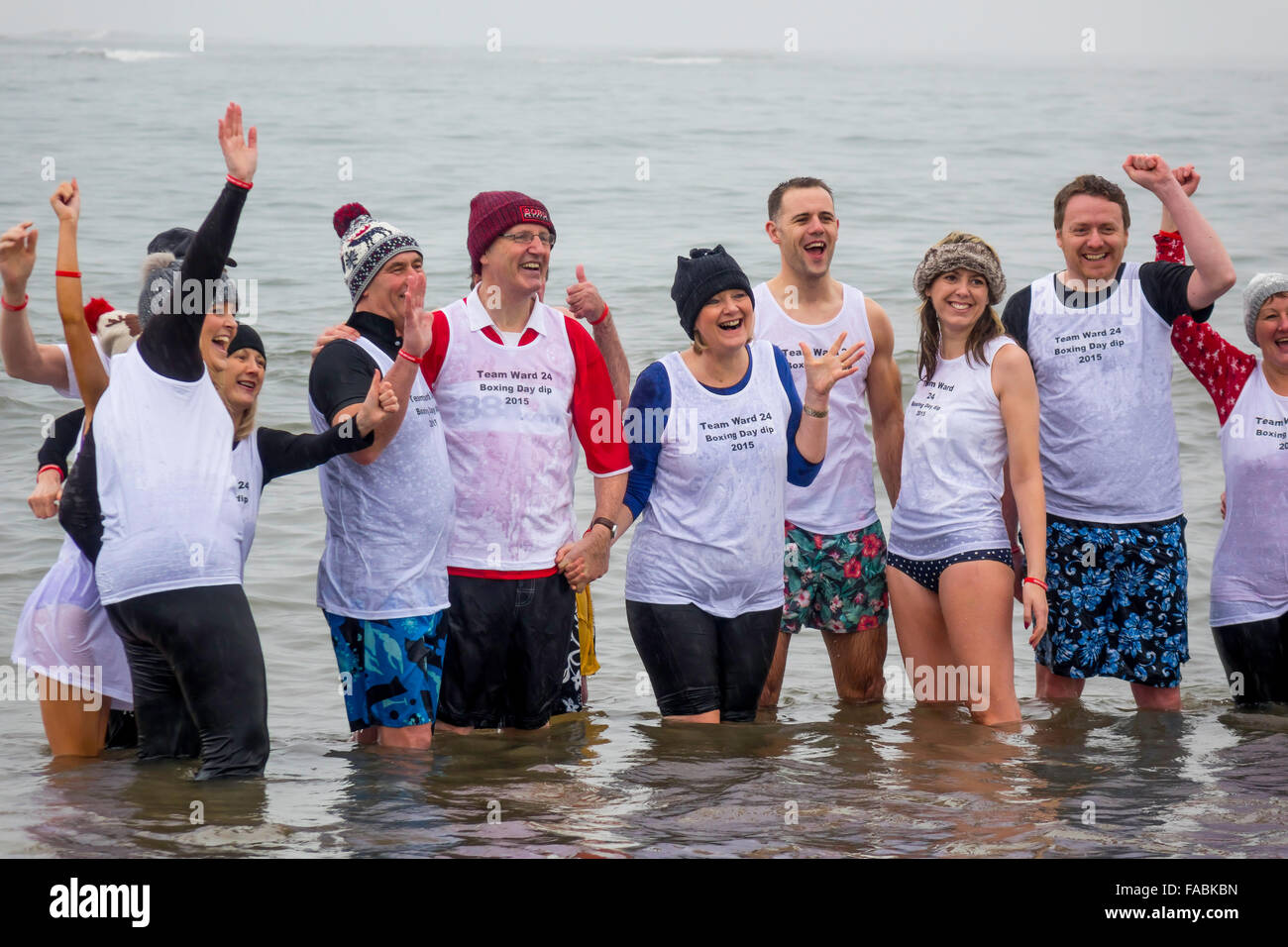 Redcar, UK. 26th Dec, 2015. Participants from Team Ward 24 posing in ...