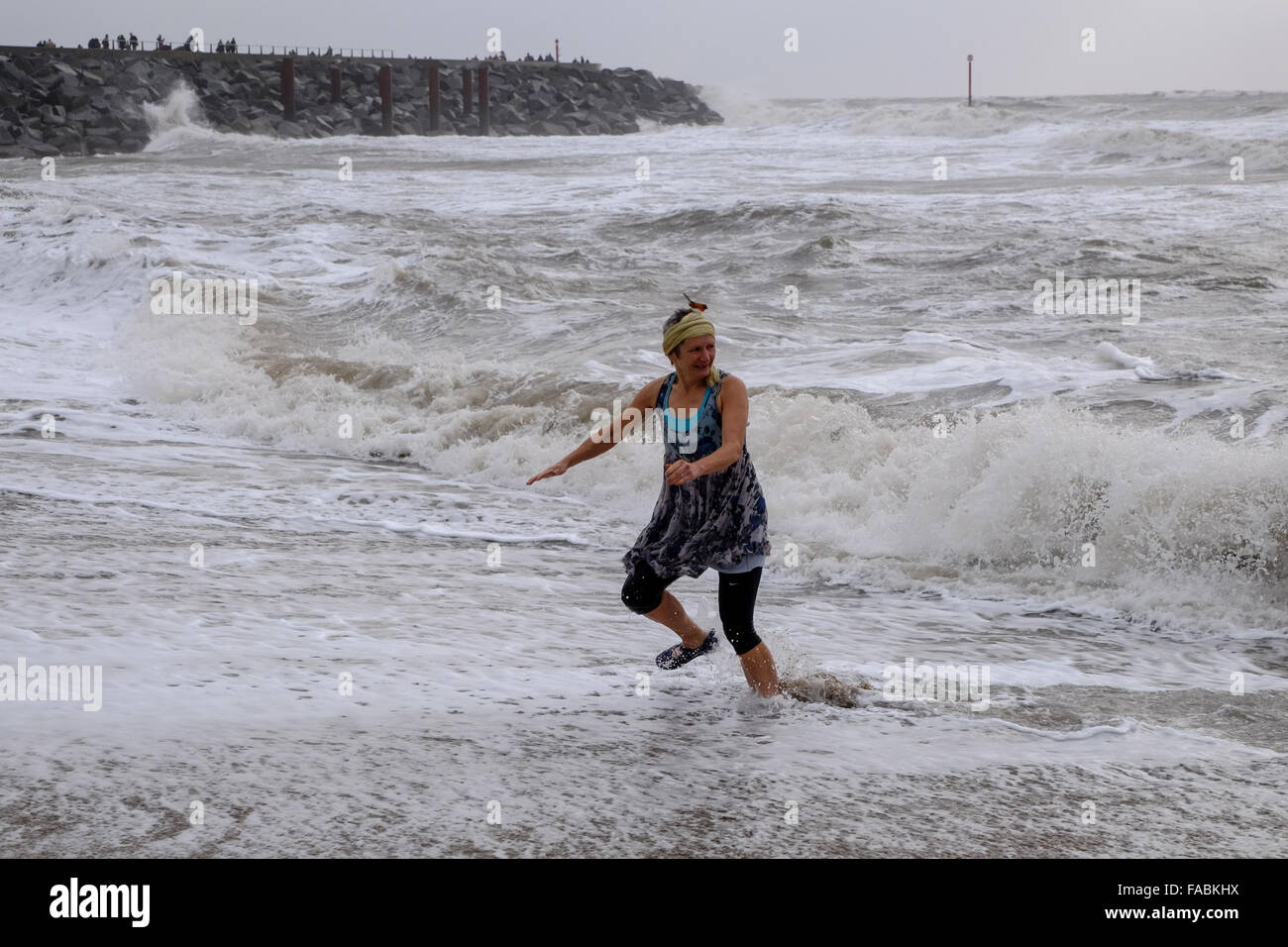 West Bay, Dorset, UK. 26 Dec 2015. Rough sea causes the West Bay ...