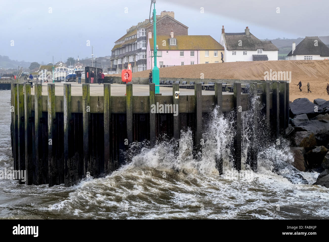 West Bay, Dorset, UK. 26 Dec 2015. Rough sea causes the West Bay ...