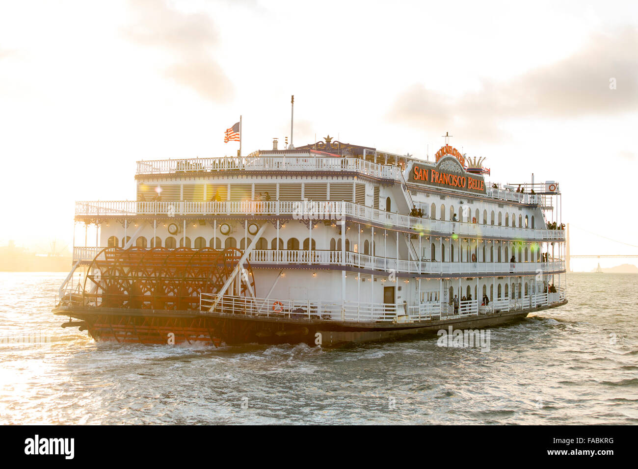 The historical San Francisco Belle paddlewheel boat in San Francisco ...