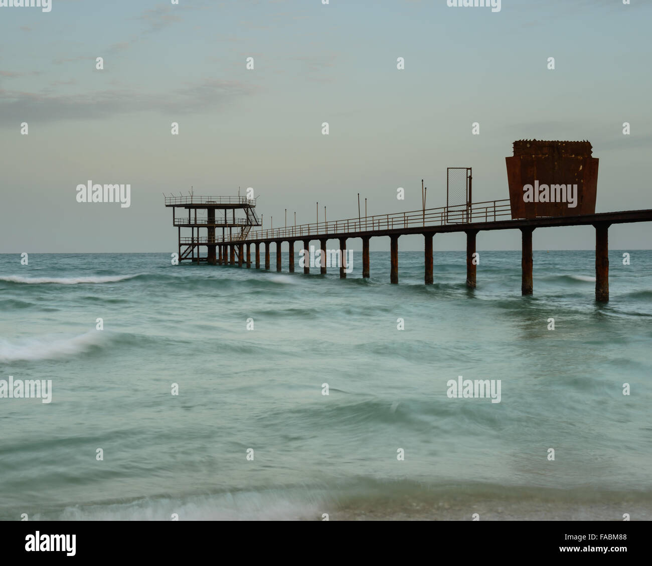 Closed pier in Mahboula, Kuwait Stock Photo - Alamy