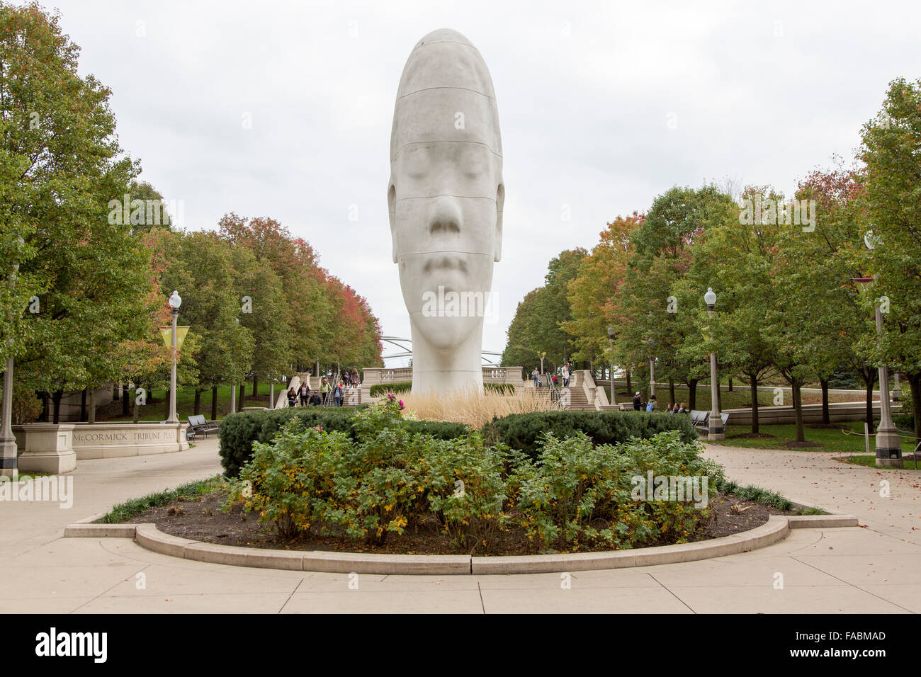 Face and head sculpture in Millennium Park, Chicago, Illinois, USA ...
