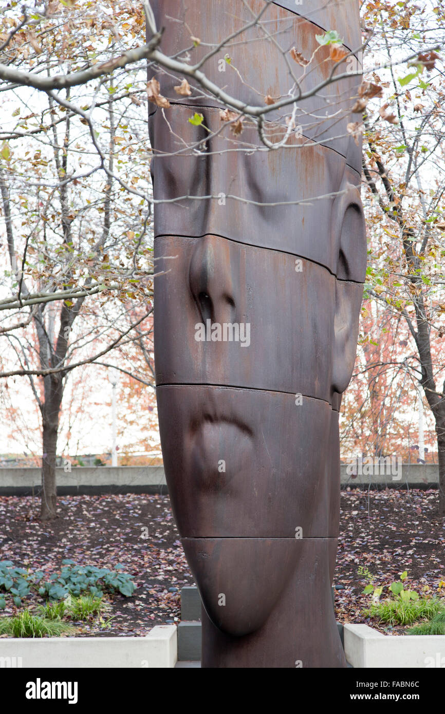Face and head sculpture in Millennium Park, Chicago, Illinois, USA ...