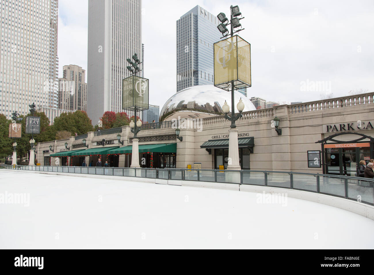 View across the ice at the McCormick Tribune Plaza & Ice Rink in ... View across the ice at the McCormick Tribune Plaza & Ice Rink in ...
