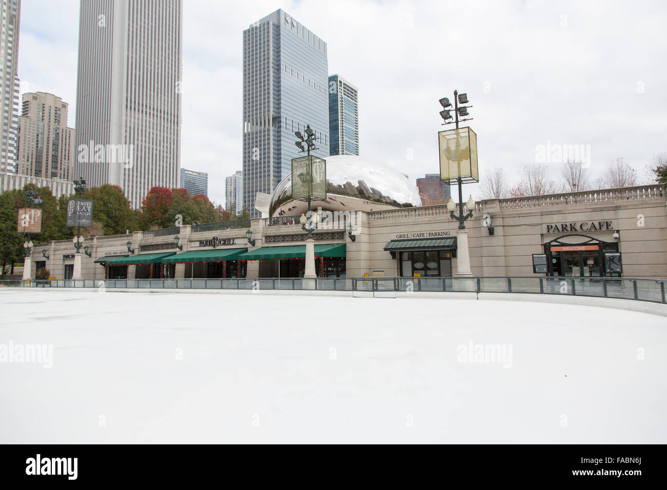 View across the ice at the McCormick Tribune Plaza & Ice Rink in ... View across the ice at the McCormick Tribune Plaza & Ice Rink in ...