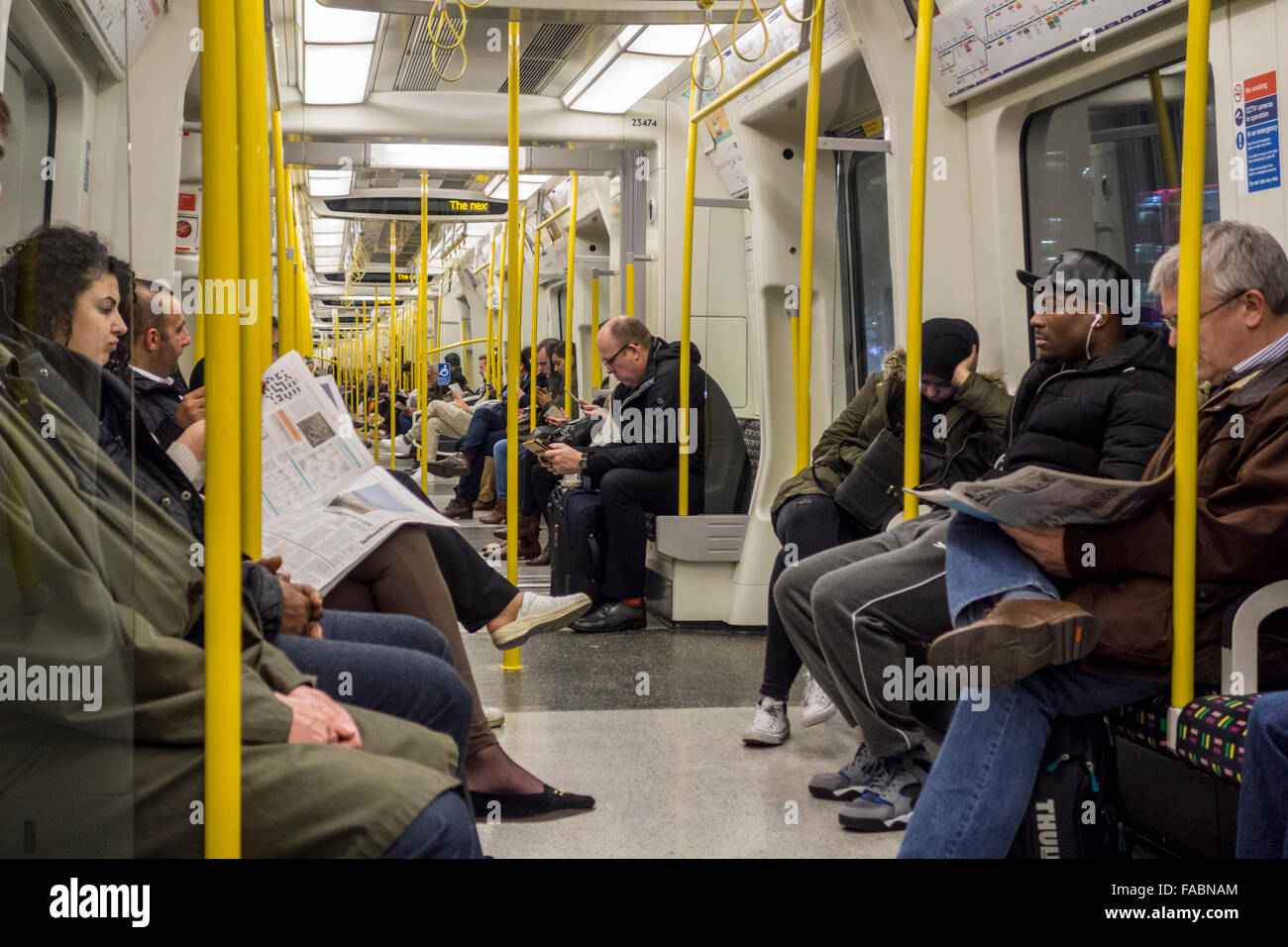 Circle Line tube train, London, UK Stock Photo - Alamy