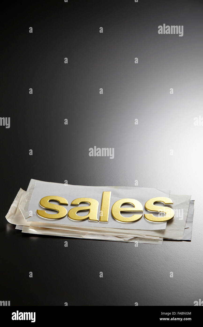 alphabet sales on stack of thin receipt Stock Photo - Alamy