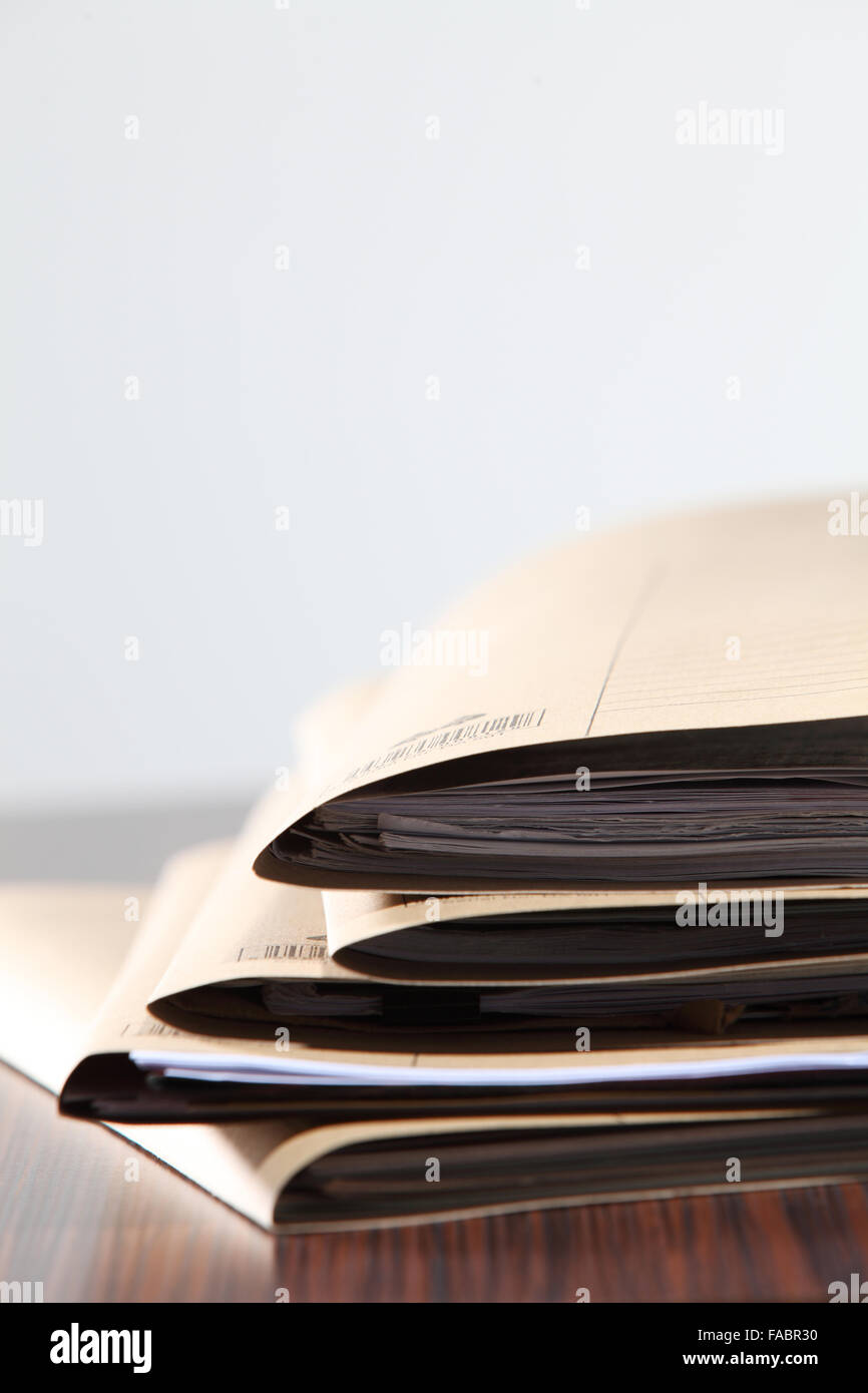 stacks of files waiting for solve Stock Photo - Alamy