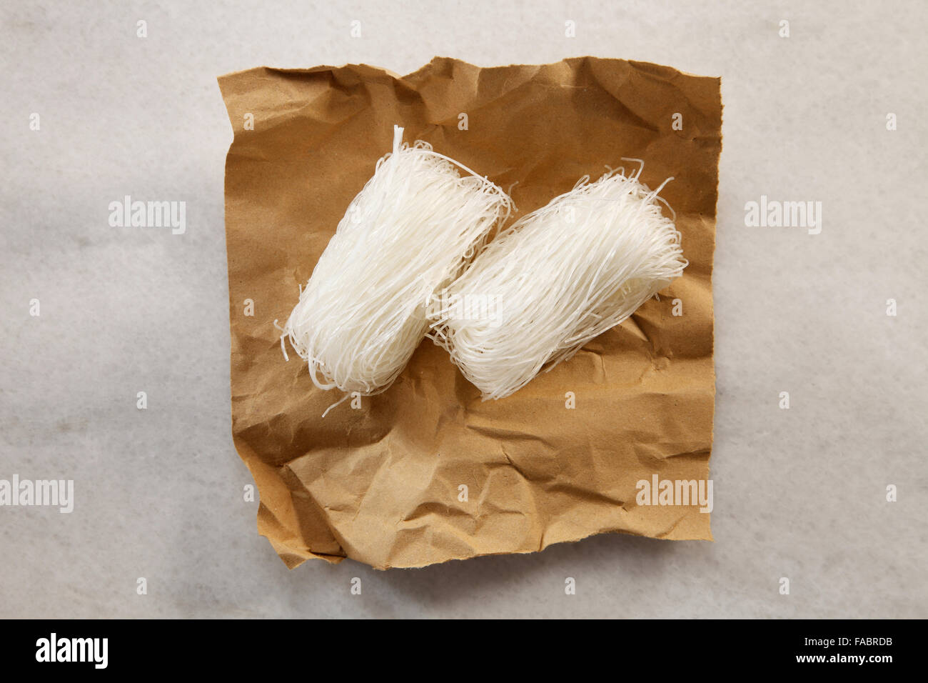 glass noodles on thebrown wrapper paper Stock Photo - Alamy