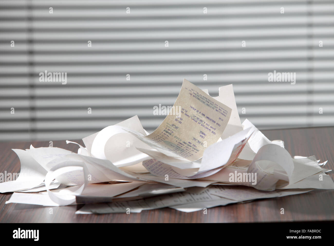 stack of the receipt on the table Stock Photo - Alamy