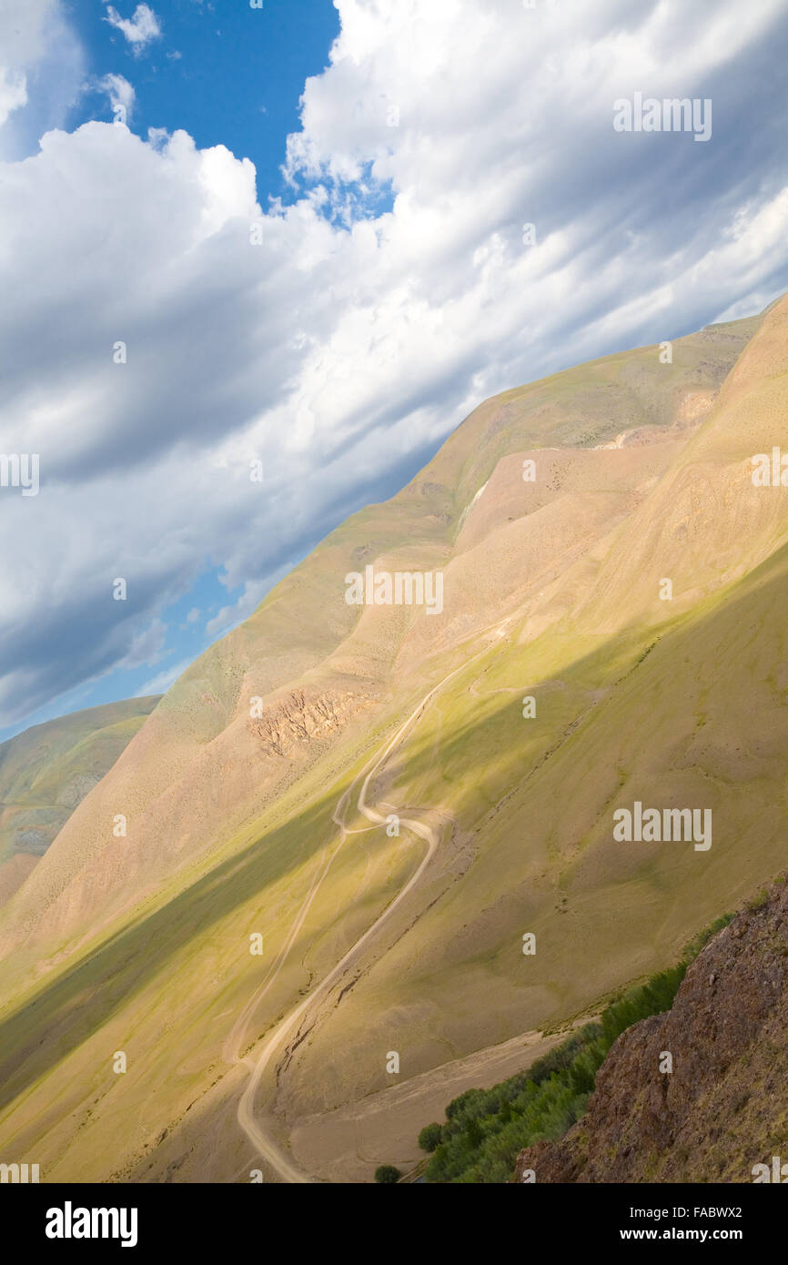 Pass in the mountains, very steep Stock Photo - Alamy