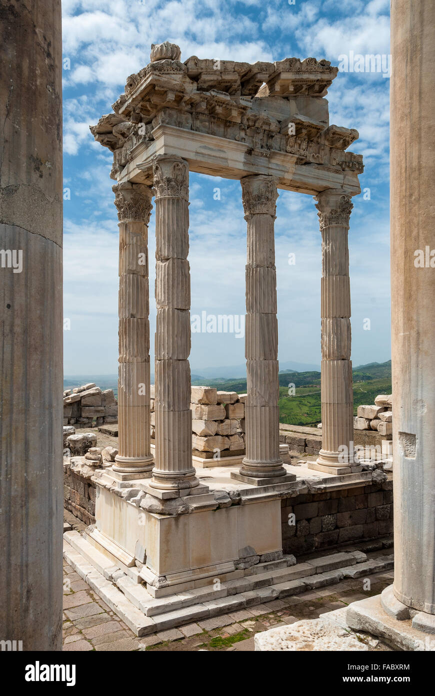 The Temple of Trajan in the archaeological site of the Acropolis of ...