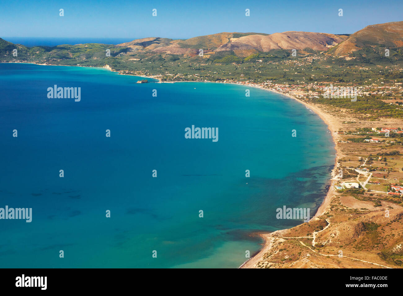 Greece - Zakynthos Island, Ionian Sea, Laganas bay from Skopos Stock ...