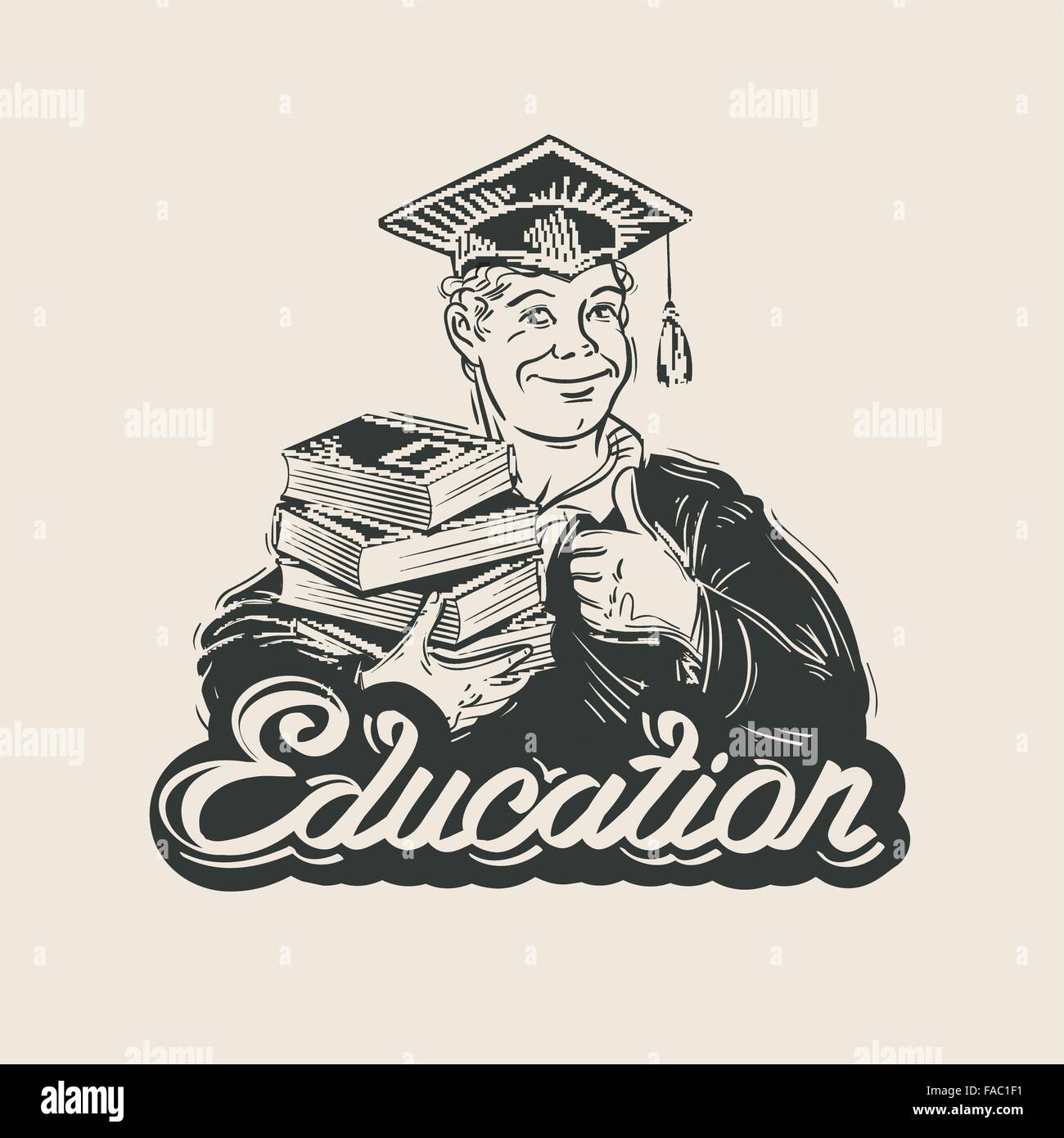 Education vector logo design template. Graduate, student, pupil or ...