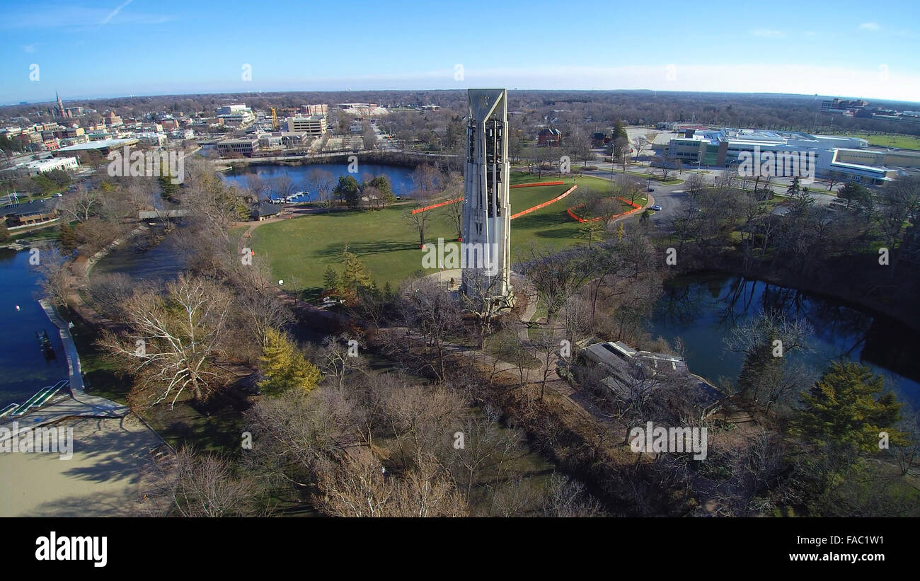 Flyover Naperville , Bird eye view. Riverwalk Stock Photo - Alamy