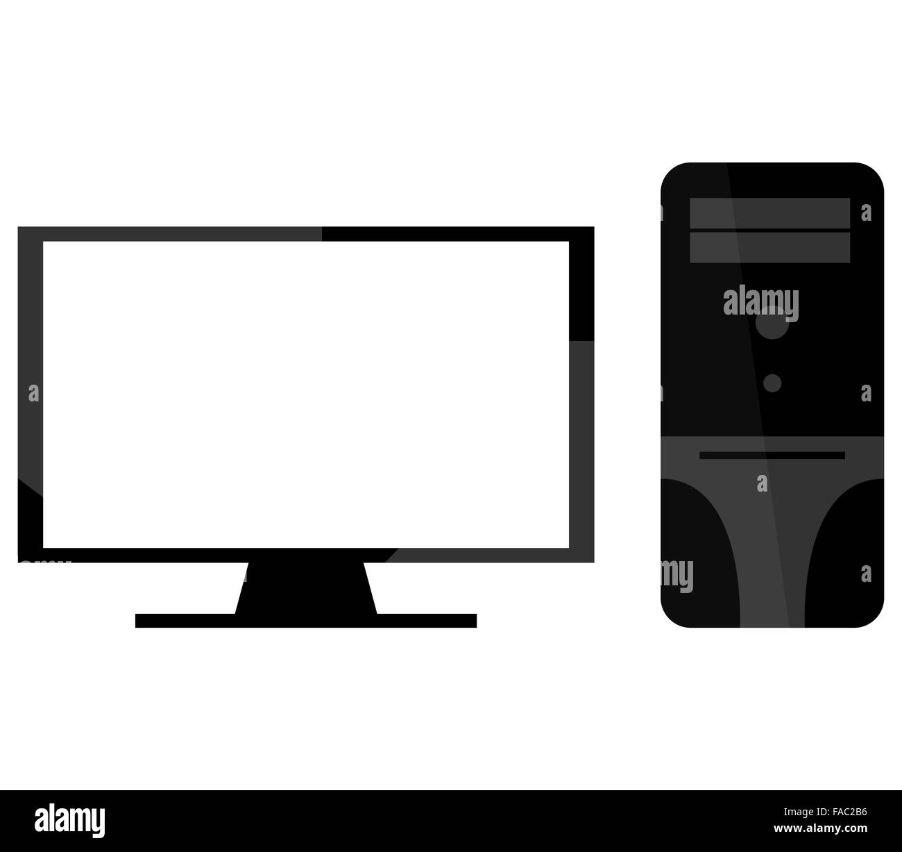 computer on white background Stock Photo - Alamy