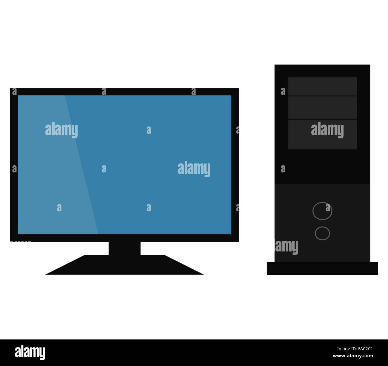 computer on white background Stock Photo - Alamy