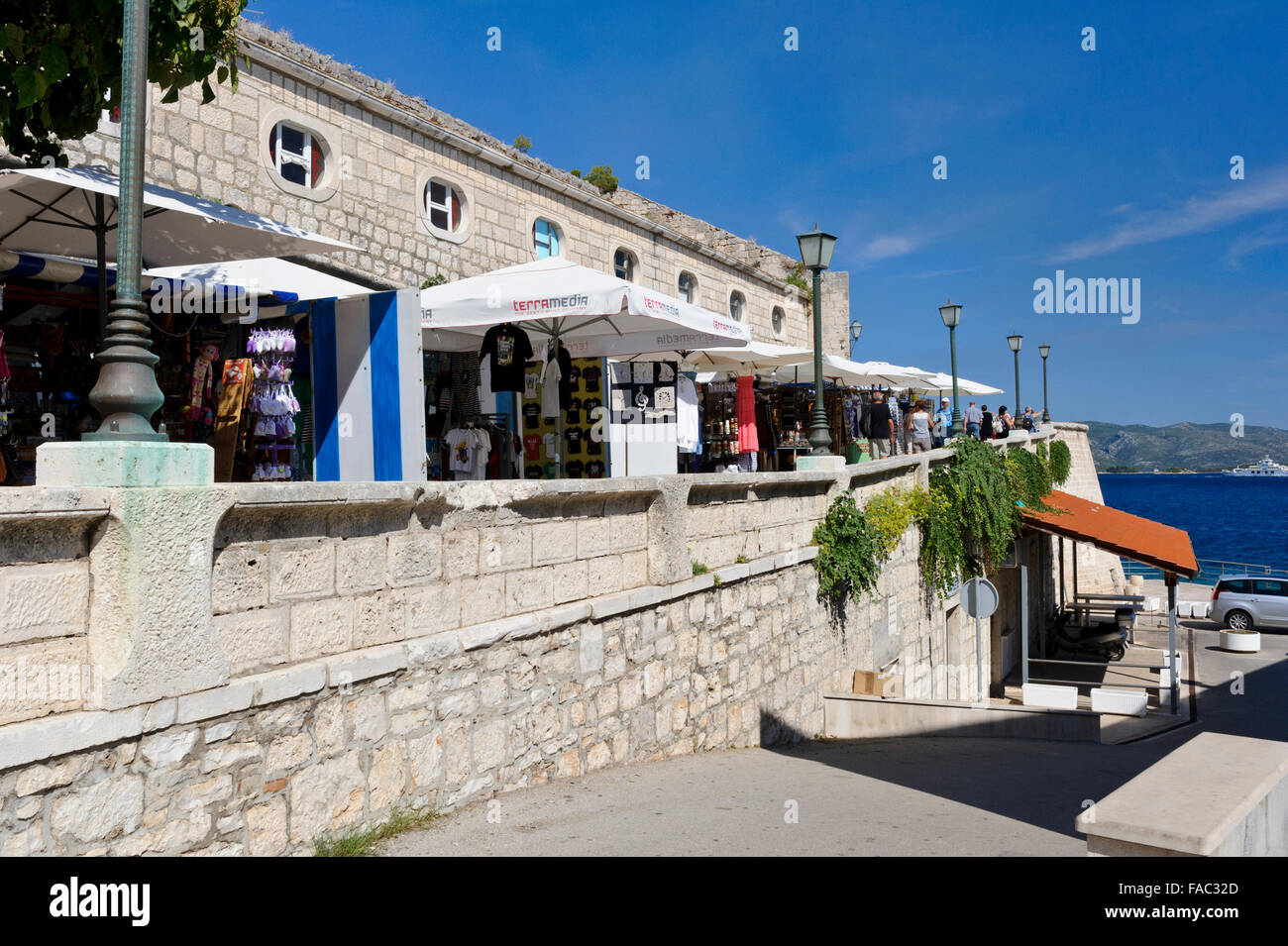 Memorabilia and souvenirs on sale in small shops by the Fortress ...