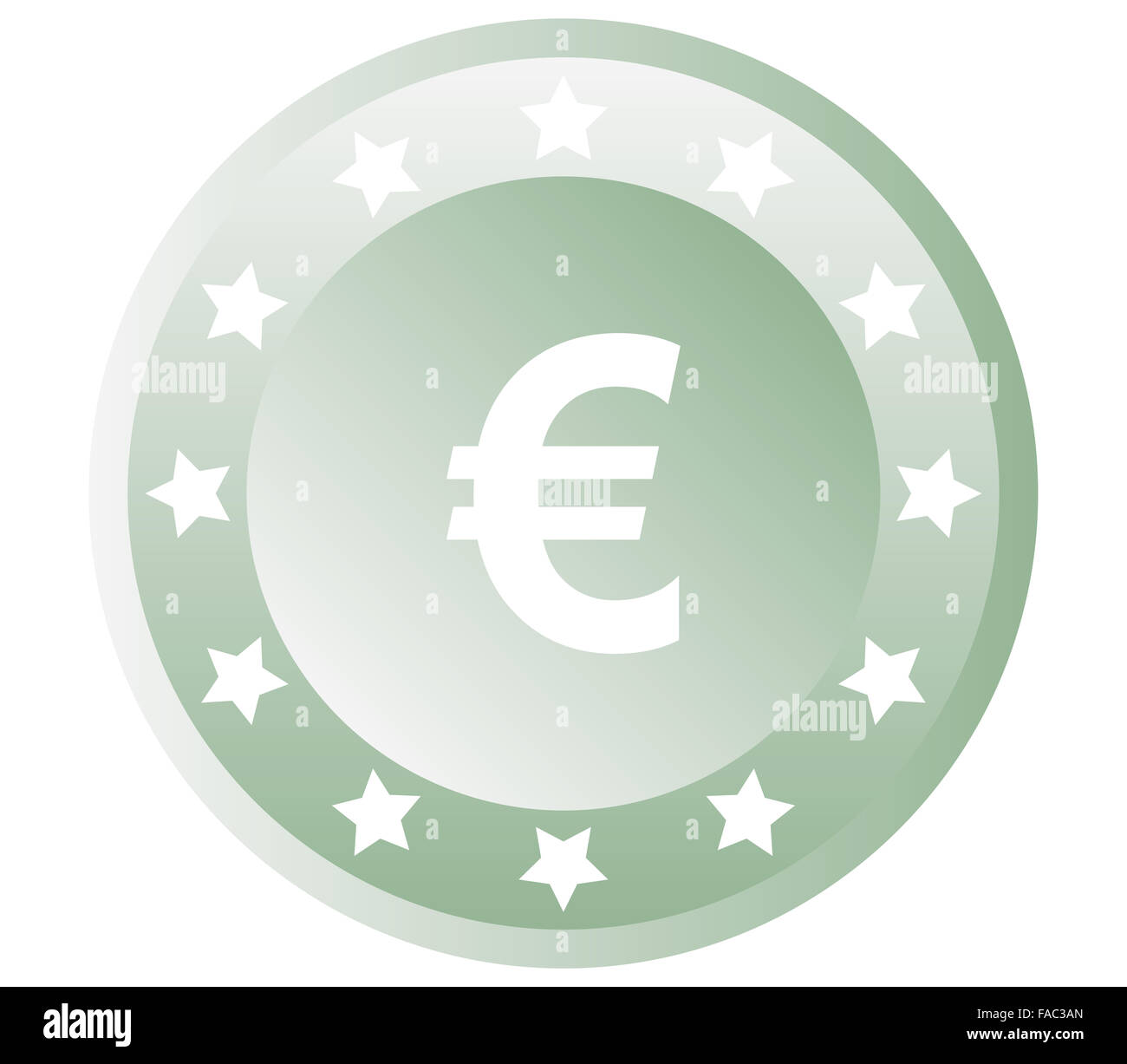 euro coin on white background Stock Photo - Alamy