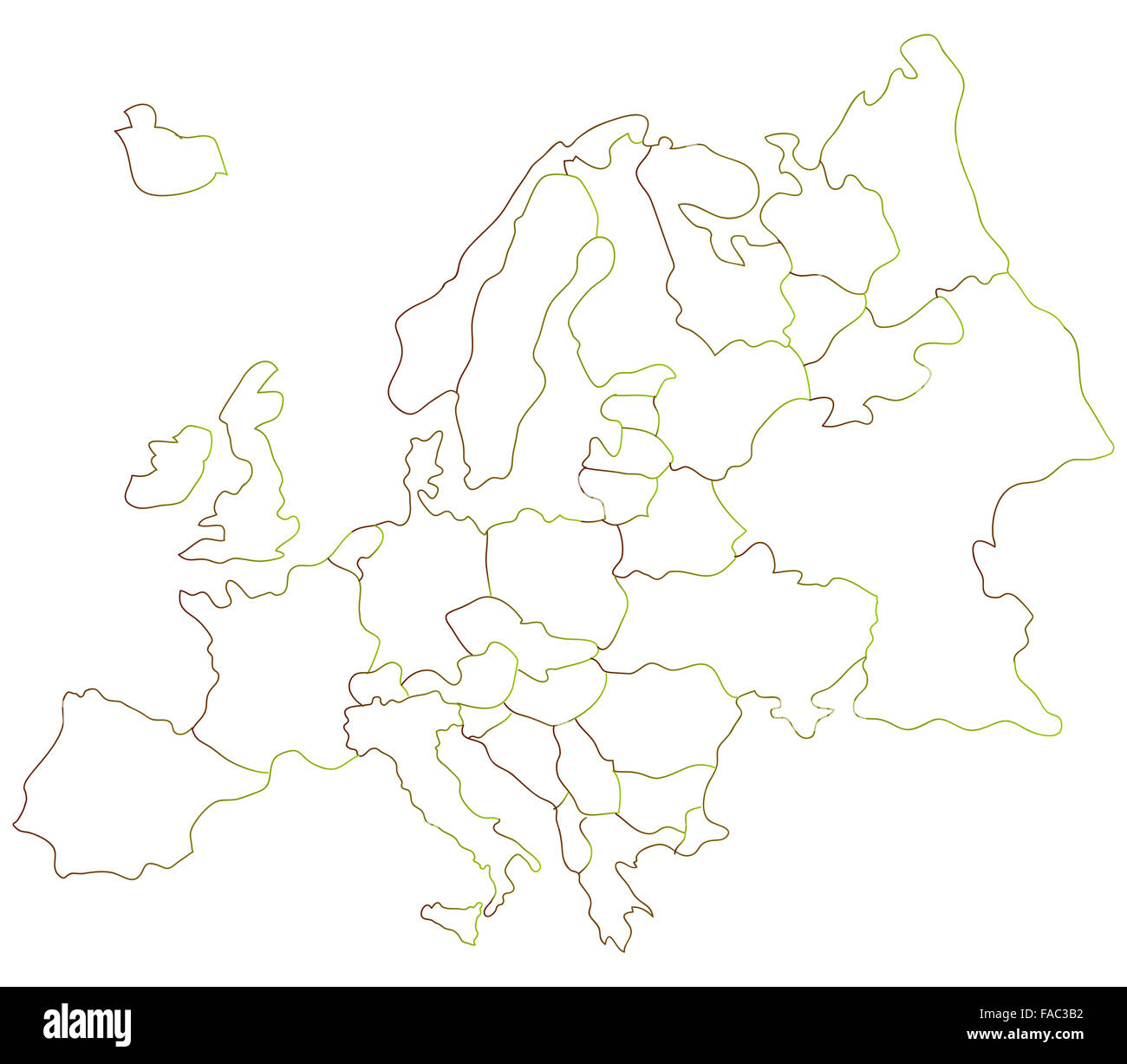 europe map on a white background Stock Photo - Alamy
