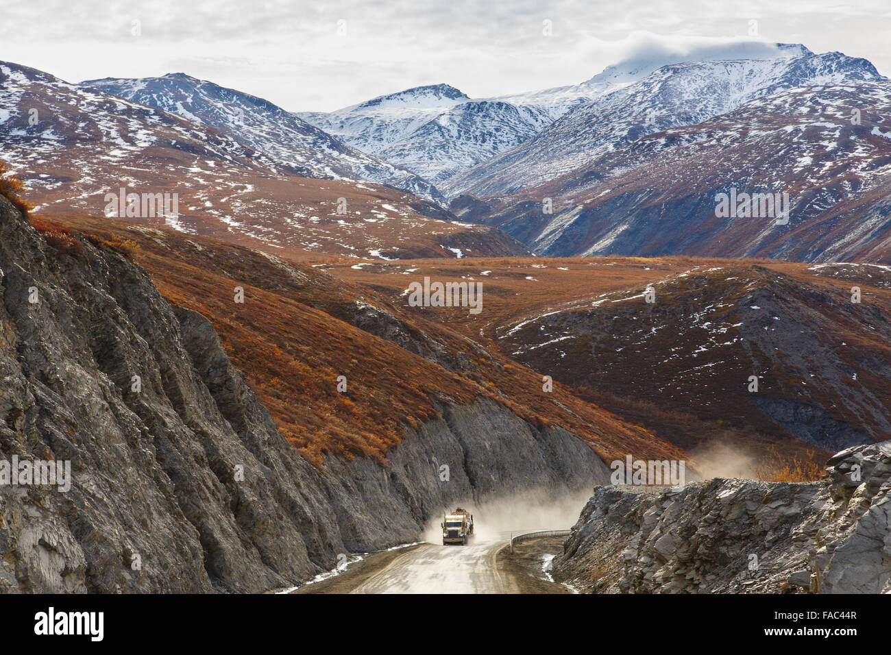 Truck on the Dalton Highway, Alaska Stock Photo - Alamy