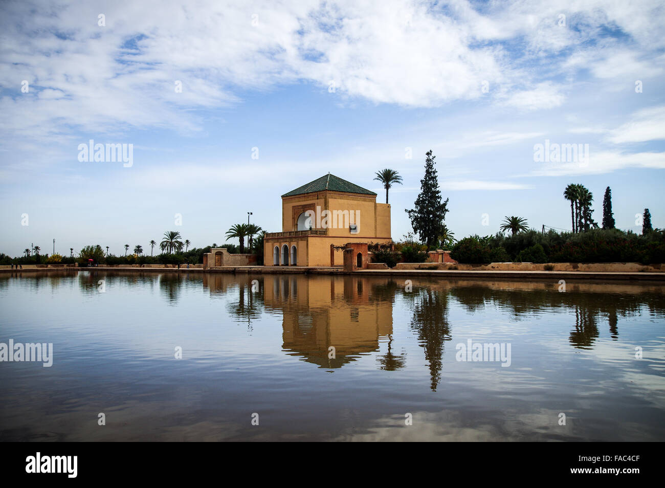 View of Menara Gardens from the Pavilion - Marrakesh, Morocco Stock ...