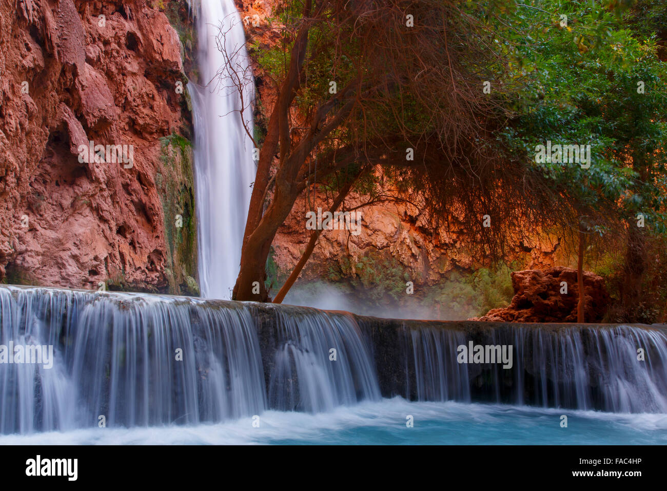 Mooney Falls, Havasupai Indian Reservation, Grand Canyon, Arizona Stock ...