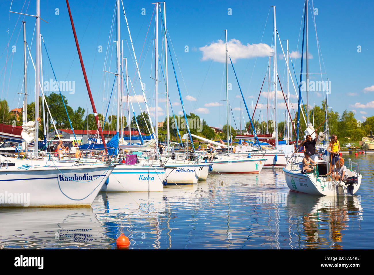 Wilkasy, marina on the Niegocin lake, Masuria region, Poland, Europe ...