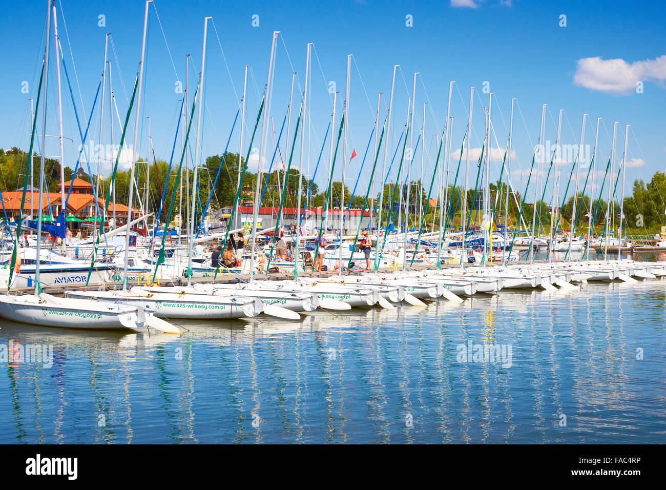 Wilkasy, marina on the Niegocin lake, Masuria region, Poland, Europe ...