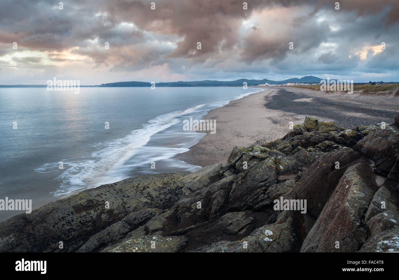 Beautiful Cumulus Clouds over Rocky Coast in Wales Stock Photo - Alamy