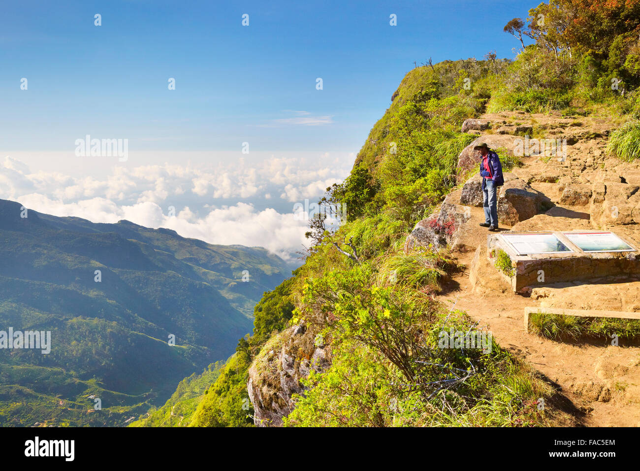 Sri Lanka - Horton Plain National Park, view from "World's End Stock ...