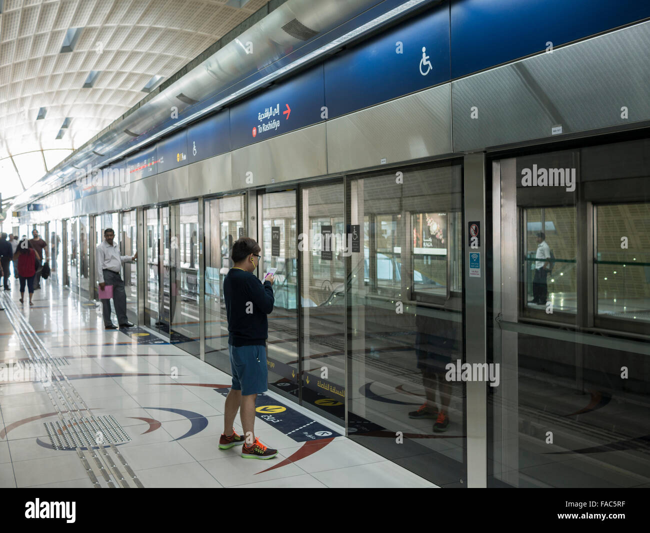 Dubai Commuter Train Metro Station, United Arab Emirates Stock Photo ...