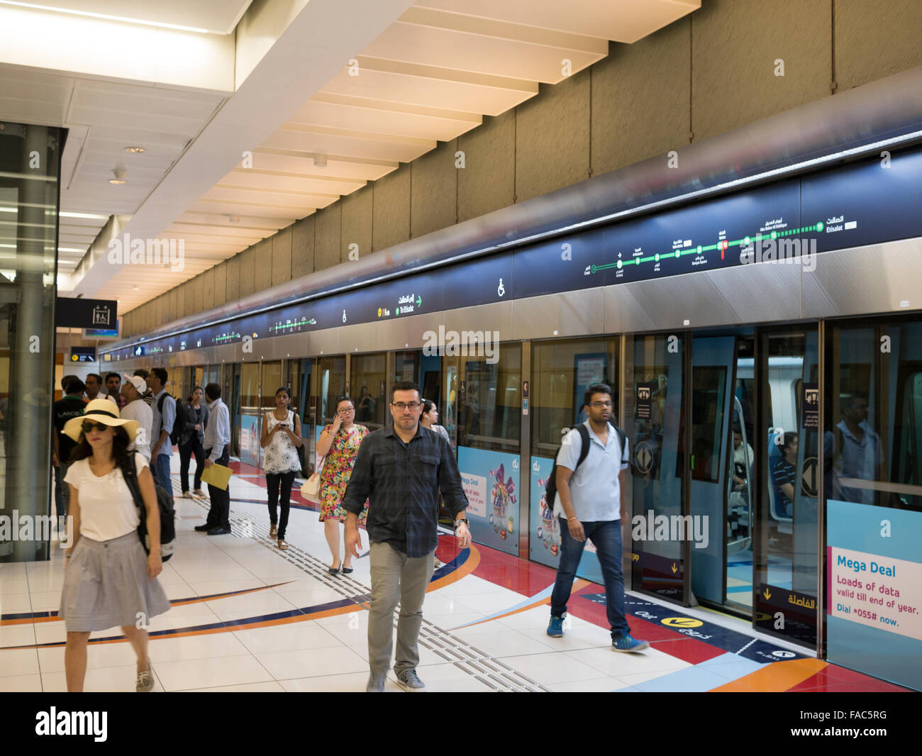 Dubai Commuter Train Metro Station, United Arab Emirates Stock Photo ...